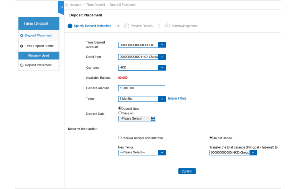 e-Channel Time Deposit Offer | Banking Account Services - China ...